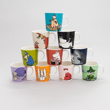 Muminmuggar, 10 st, porslin, Moomin Characters, Arabia. - Bukowskis