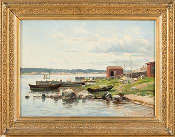 Erik Abrahamsson, oil on board, signed and dated -90. - Bukowskis