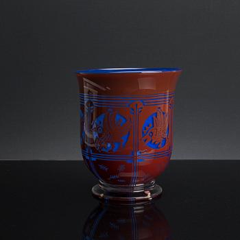 GUNNAR CYRÉN, skål/vas, glas, signerad Orrefors, -92. - Bukowskis