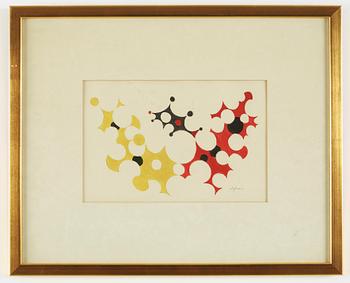 PIERRE OLOFSSON, mixed media on paper, signed olofsson. - Bukowskis
