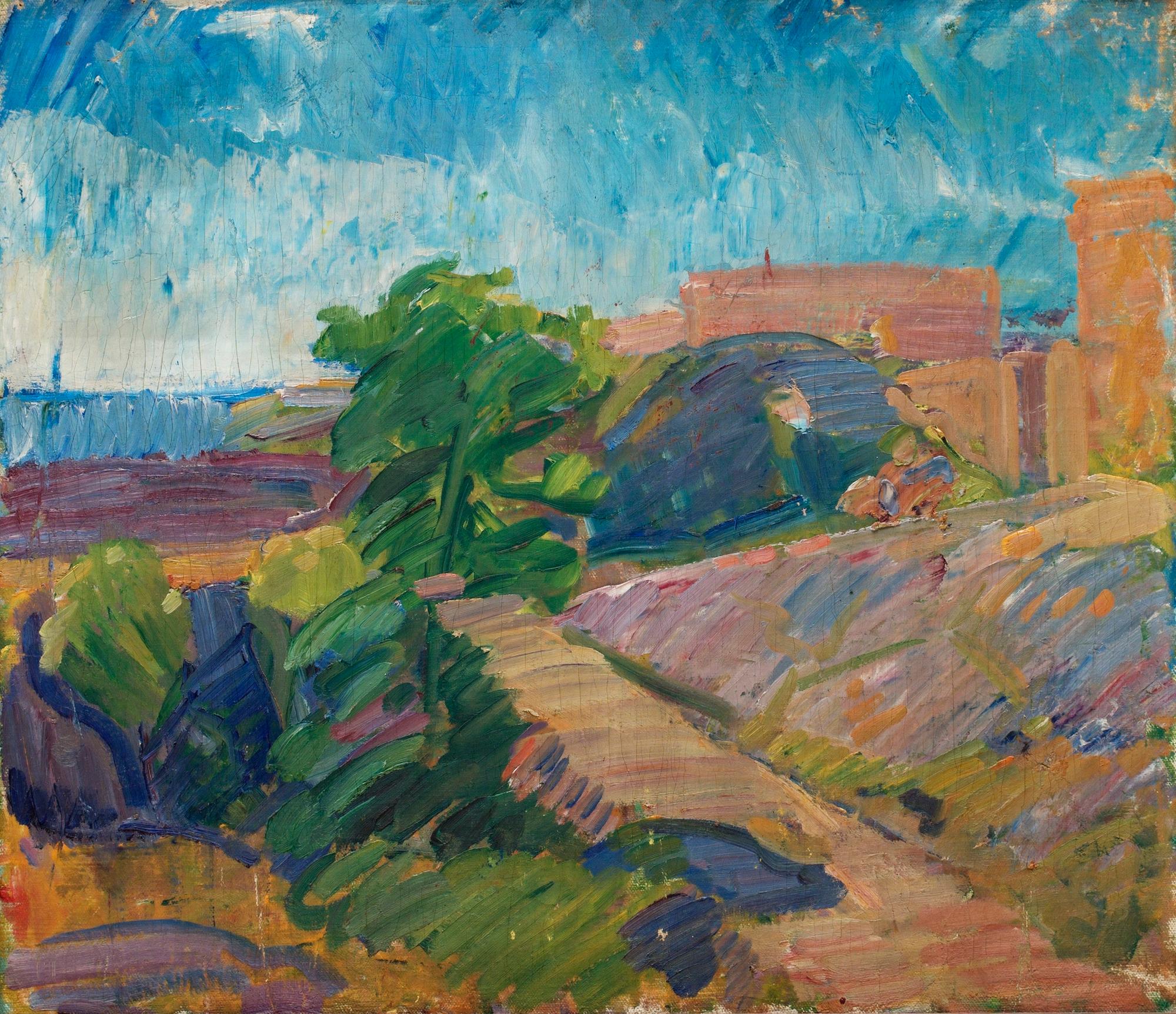 Karl Isakson, Bergigt landskap vid havet. - Bukowskis