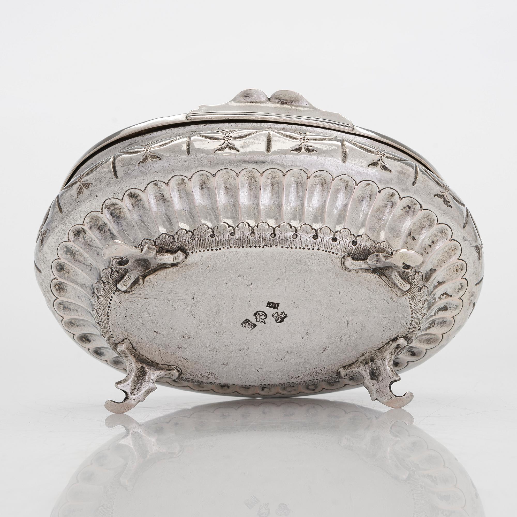 A late 18th-century silver sugar cascet, maker's mark of Stepan ...