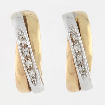 A pair of singel cut diamond earrings with Italian Hallmarks. - Bukowskis