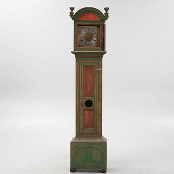 A painted long case clock, 18th Century. - Bukowskis