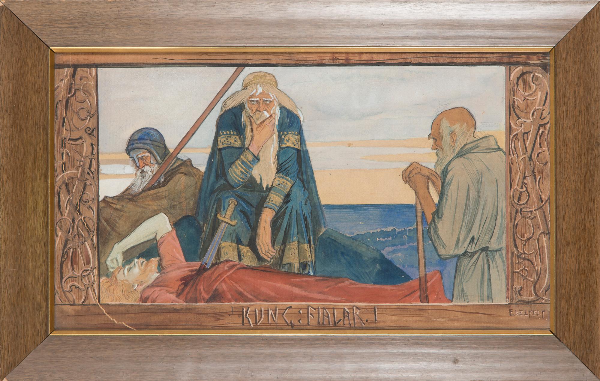 Albert Edelfelt, Kuningas Fjalar Hjalmarin ruumiin ääressä III. - Bukowskis