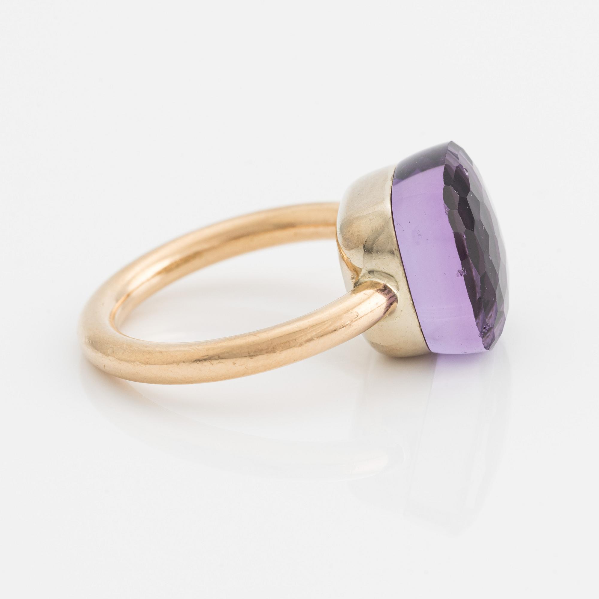 Pomellato ring 18K guld med en fasettslipad ametist, "Nudo". - Bukowskis