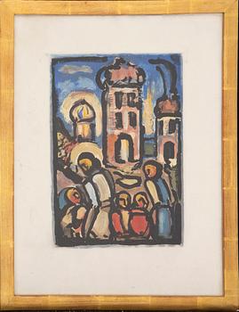 Georges Rouault, etching in colours printed signature and dated 1935 ...