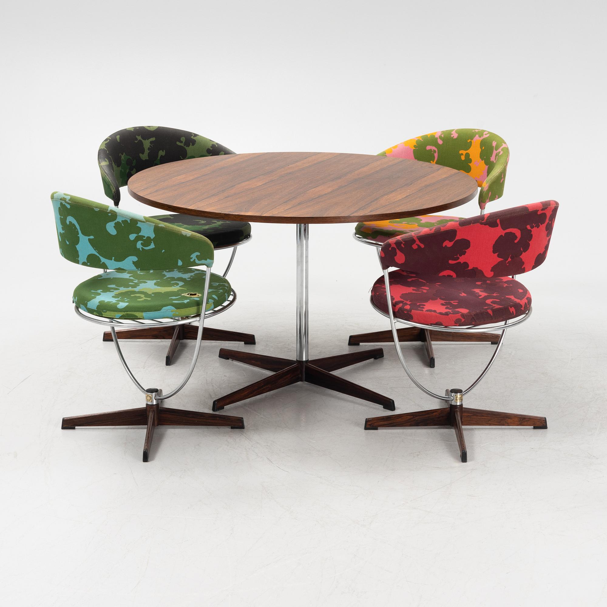 Arne Dahlén, a table and four chairs, Dalum, Sweden, 1960's/70's ...