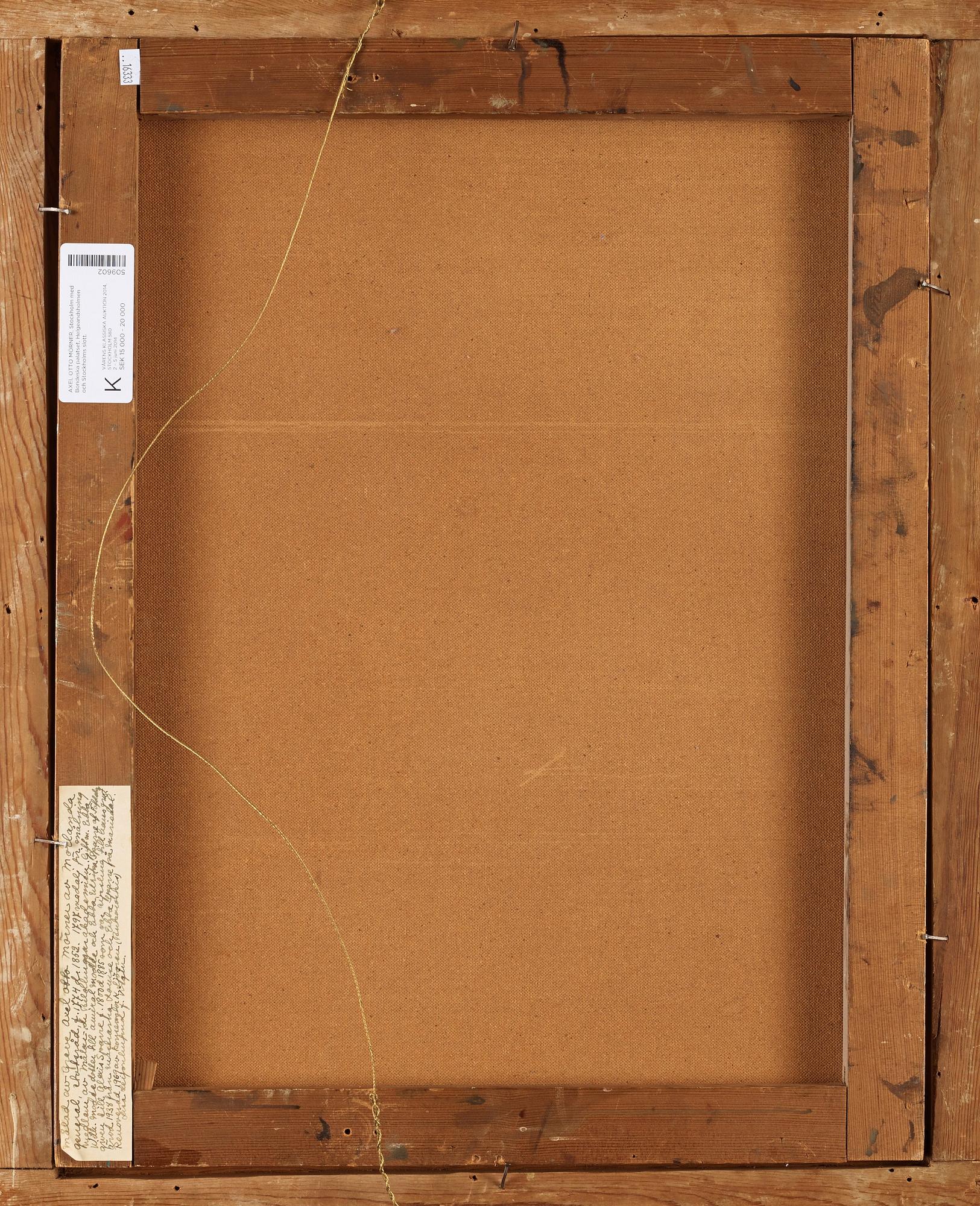 Axel Otto Mörner, Palaces in Stockholm. - Bukowskis