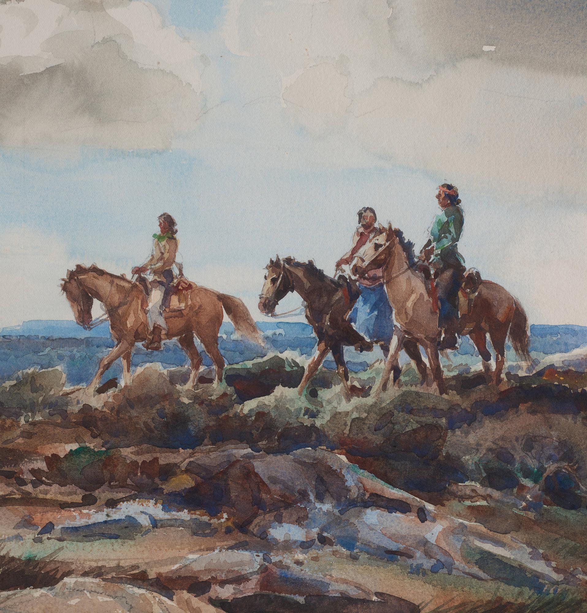Carl Oscar Borg, Three riders. - Bukowskis