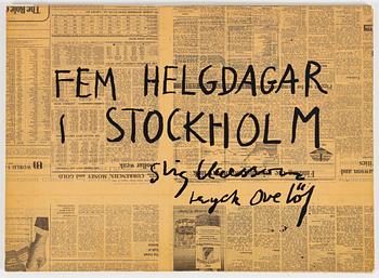 Stig Claesson, "Fem helgdagar i Stockholm", mapp. - Bukowskis