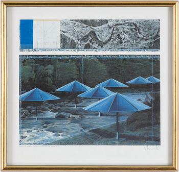 CHRISTO & JEANNE-CLAUDE, offset med kollage av tyg, signerad. - Bukowskis