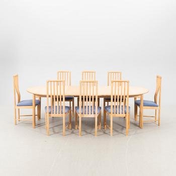A nine pcs beechwood dining suit Arrebo mobler Denmark 1990s. - Bukowskis
