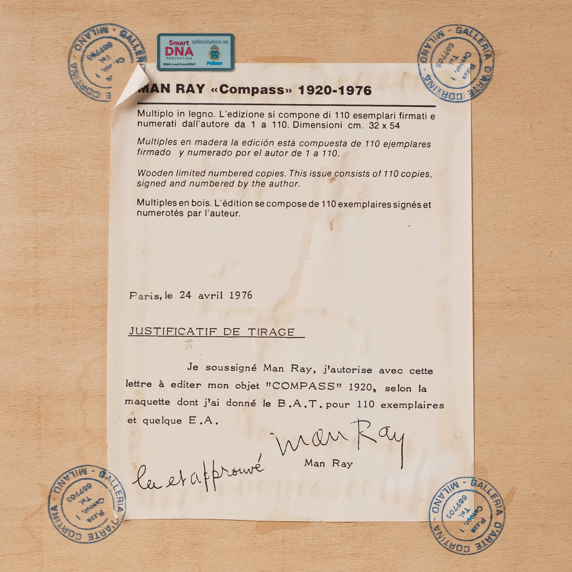 Man Ray After, "Compass". - Bukowskis