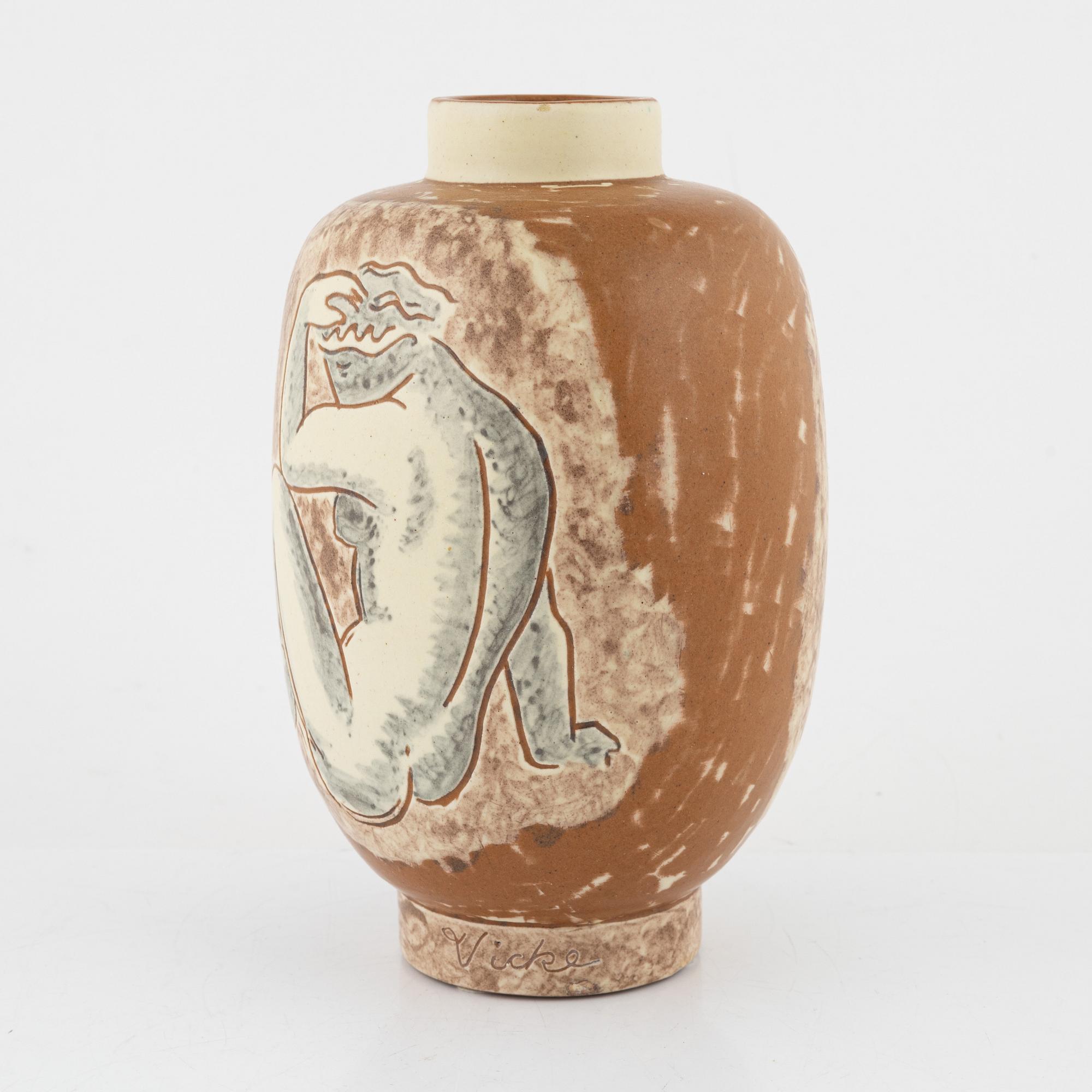Vicke Lindstrand, vas, Upsala Ekeby, 1940-tal. - Bukowskis