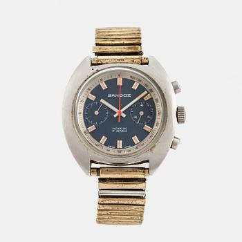 SANDOZ, chronograph, wristwatch, 40,5 mm, - Bukowskis