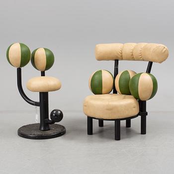 A late 20th century "Globe" easychair and stool by Peter Opsvik for ...