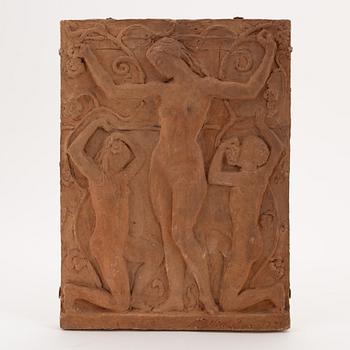 Nils Möllerberg, a terracotta signed wall-plaque, signed N. Möllerberg ...