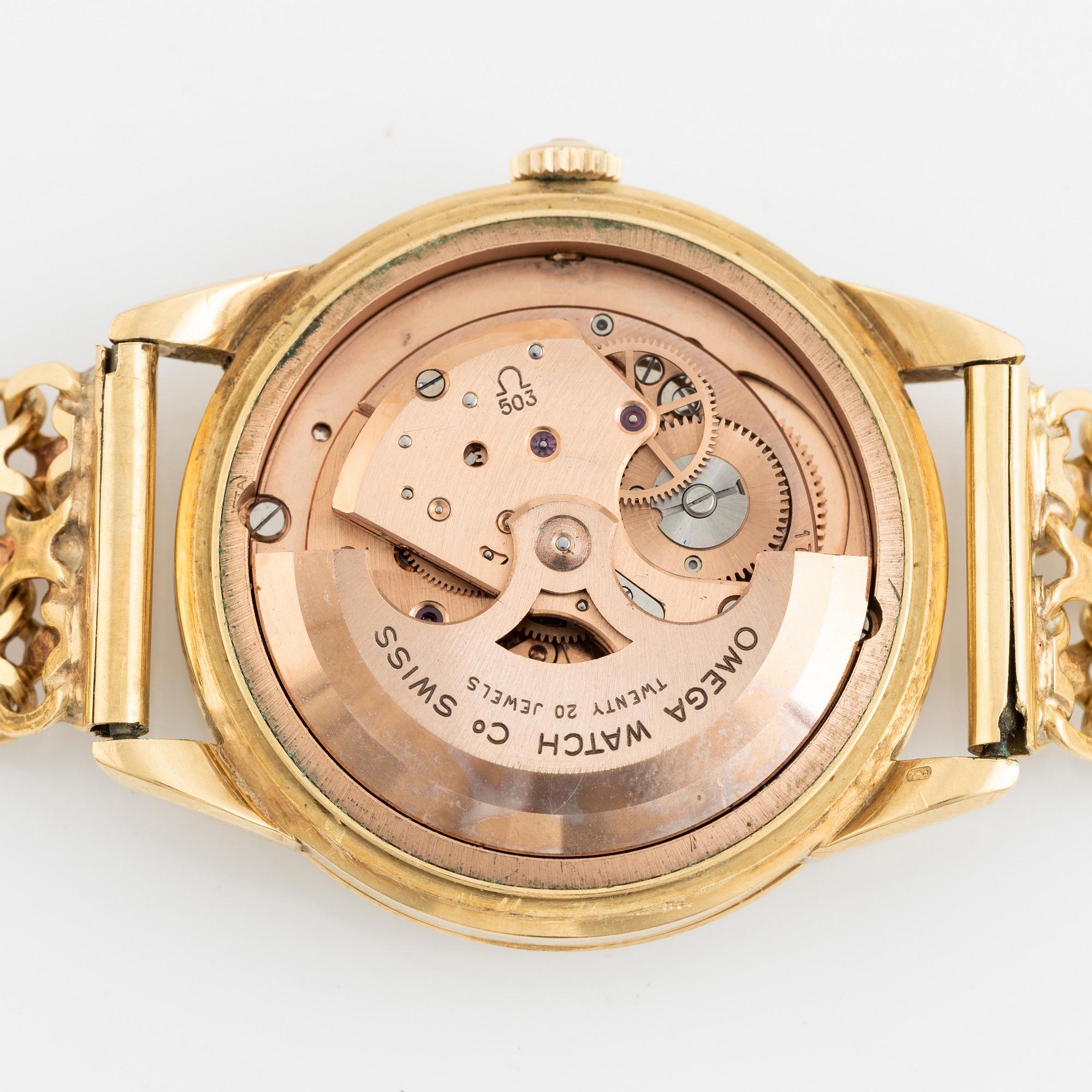 Omega, Genève, Calendar, "Cursive Genève", ca 1959. - Bukowskis