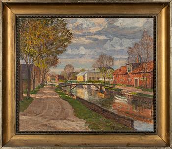 Anton Genberg, Cityscape with River. - Bukowskis