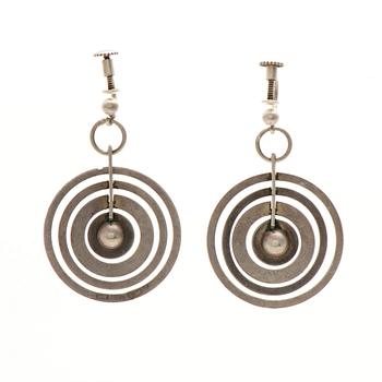 A PAIR OF TAPIO WIRKKALA EARRINGS, "Silver moon", silver. Kultakeskus ...