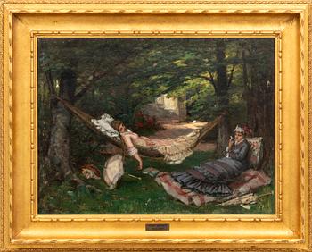 Hugo Birger, attributed, Garden with Resting Women. - Bukowskis