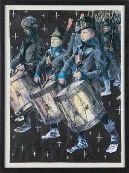 Petri Ala-Maunus, blandteknik, signerad och daterad -95 a tergo ...