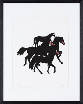 Makode Linde, färglitografi, signerad Makode och numrerad 85/165 ...