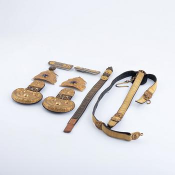 Uniform parts, 7 pieces, for an officer at the Life Regiment Grenadiers ...