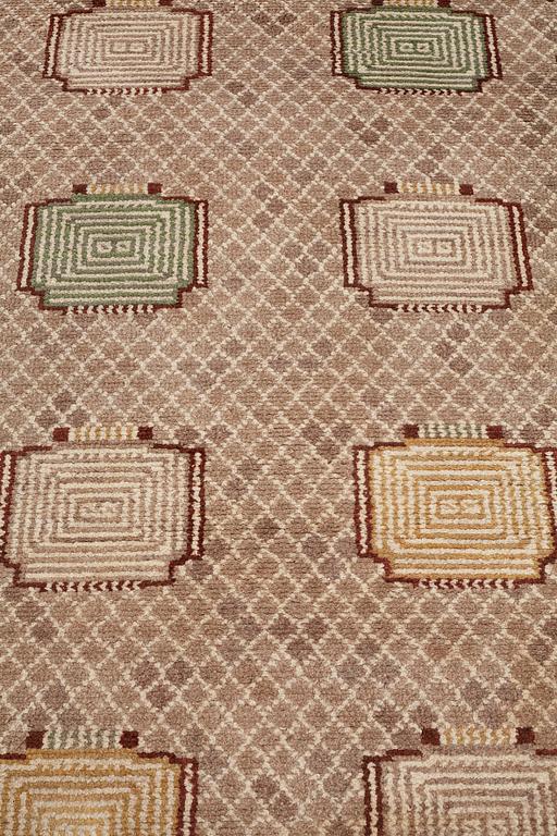 Barbro Nilsson, MATTA, "Krabban, grå", flossa, ca 281,5 x 196 cm ...