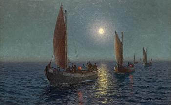 Emil Ekman, Fiskeflotta i månsken. - Bukowskis