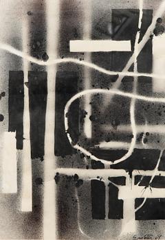 ERIK ENROTH, muste/tussi paperille, signeerattu ja päivätty 64. - Bukowskis