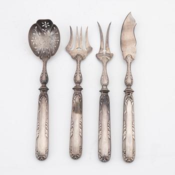 André Roberge, serveringsbestick, 4 delar, silver, Paris, Frankrike ...