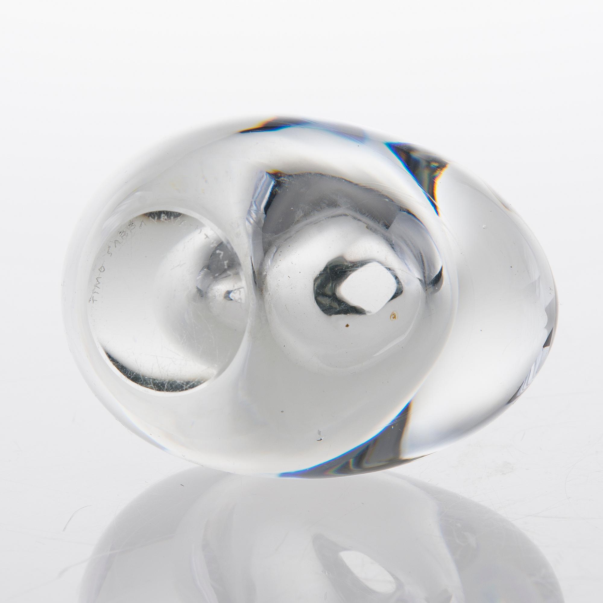 A GLASS SCULPTURE model 3557, signed Timo Sarpaneva - Iittala -55 ...