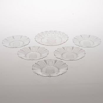 Six Finnish glass plates, Iittala and Karhula. Early 20th Century ...