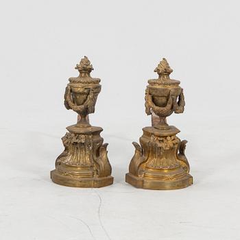Fireplace dogs, a pair probably in the Louis Philippe style from around ...
