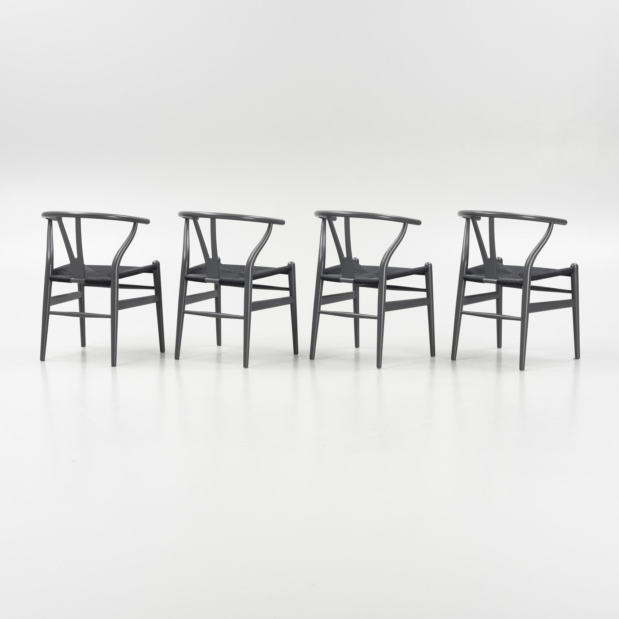 Hans J. Wegner, stolar, 4 st, "Y-stolen/CH-24", Carl Hansen & søn, Danmark. - Bukowskis