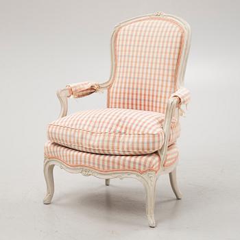 A Swedish rococo 'fauteuil a la reine' open armchair, later part of the ...