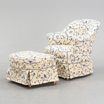 Fåtölj med fotpall, ”Louise”, Jio-Möbler, 2000-tal. - Bukowskis