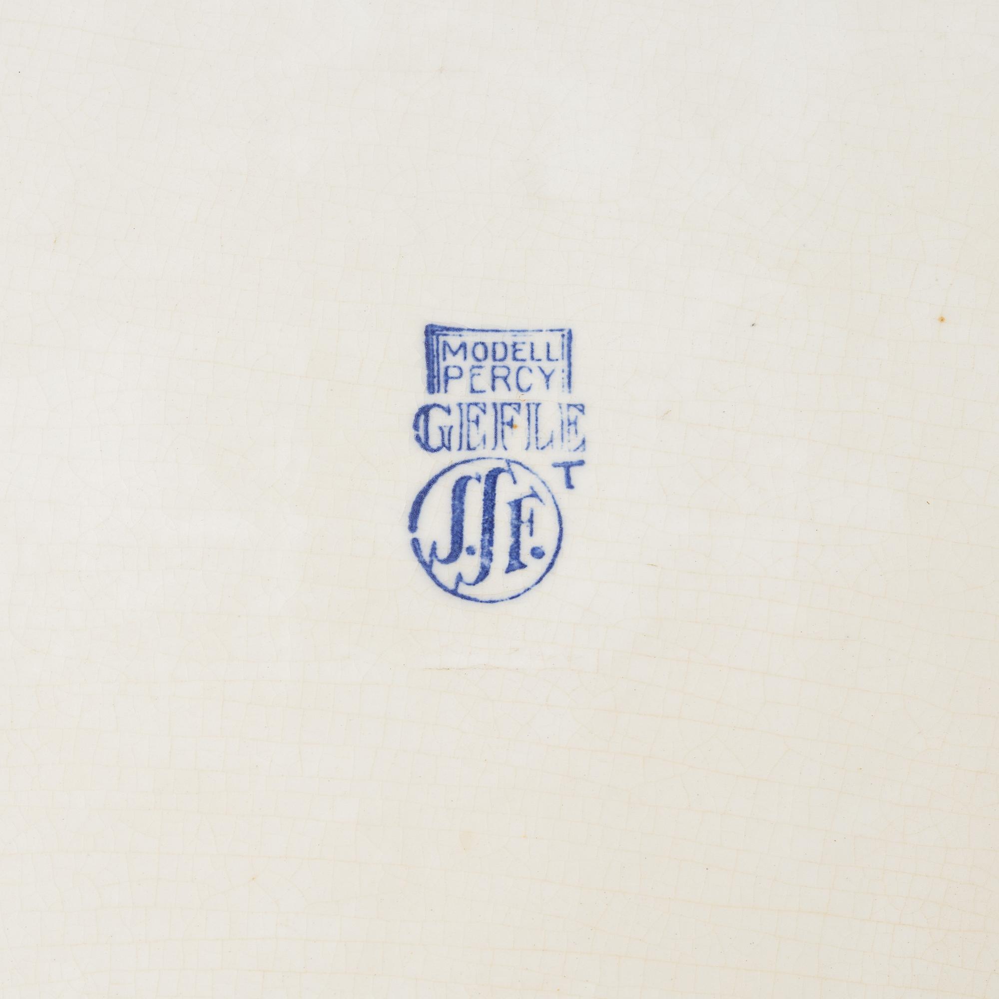 Arthur Percy, tebord, flintgods, Gefle Porslinsfabrik. Målarsignatur ...