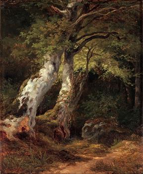 Edvard Bergh, Forest landscape. - Bukowskis
