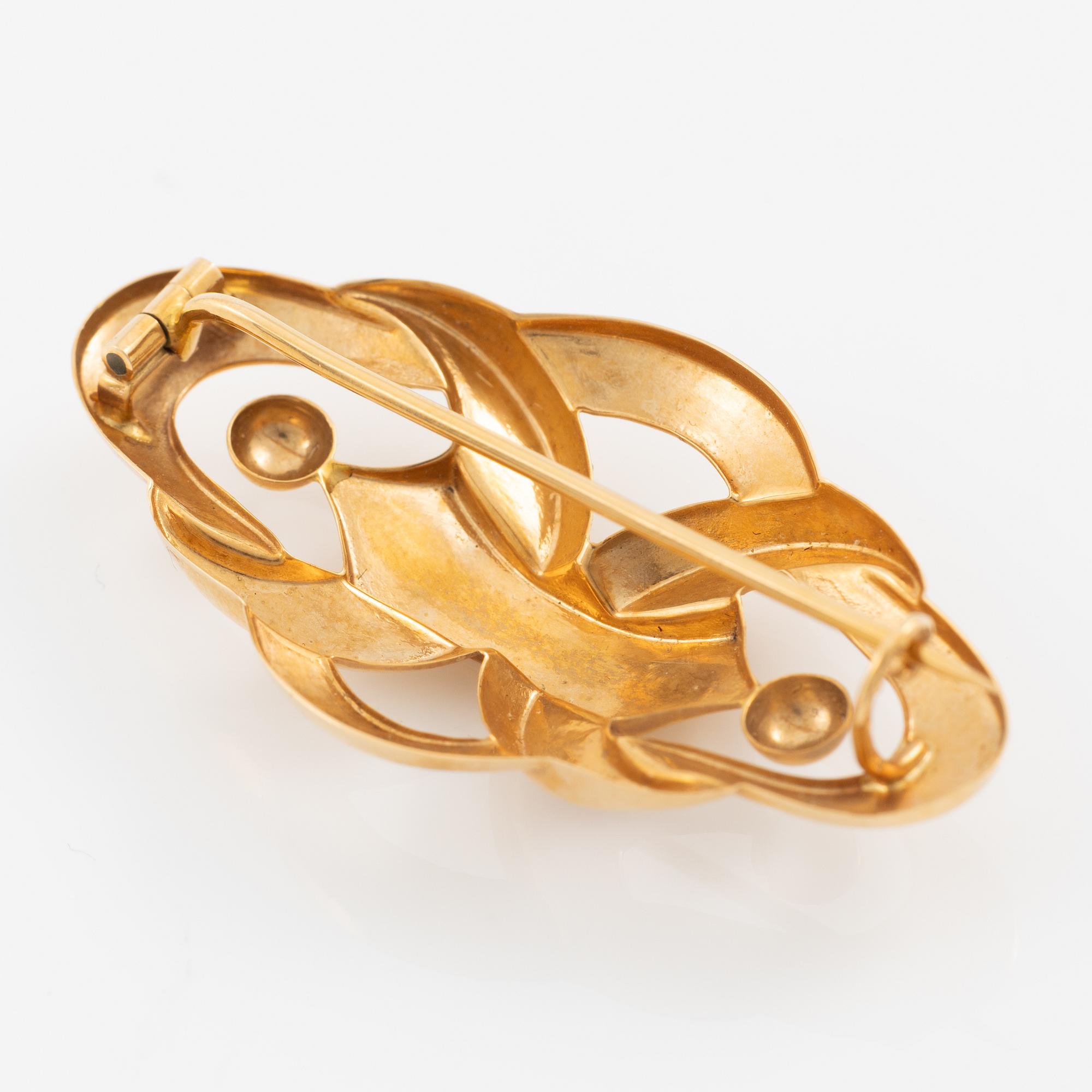 Brooch, 18K gold. - Bukowskis