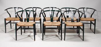 KARMSTOLAR, 8 st, "Y-stolen", Hans J Wegner, för Carl Hansen & Sön ...