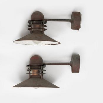 Alfred Homann & Ole Kjaer, vägglampor, ett par, "Nyhavn", Louis Poulsen ...