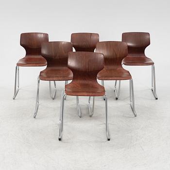 Adam Stegner, six stackable chairs, Flötotto. - Bukowskis