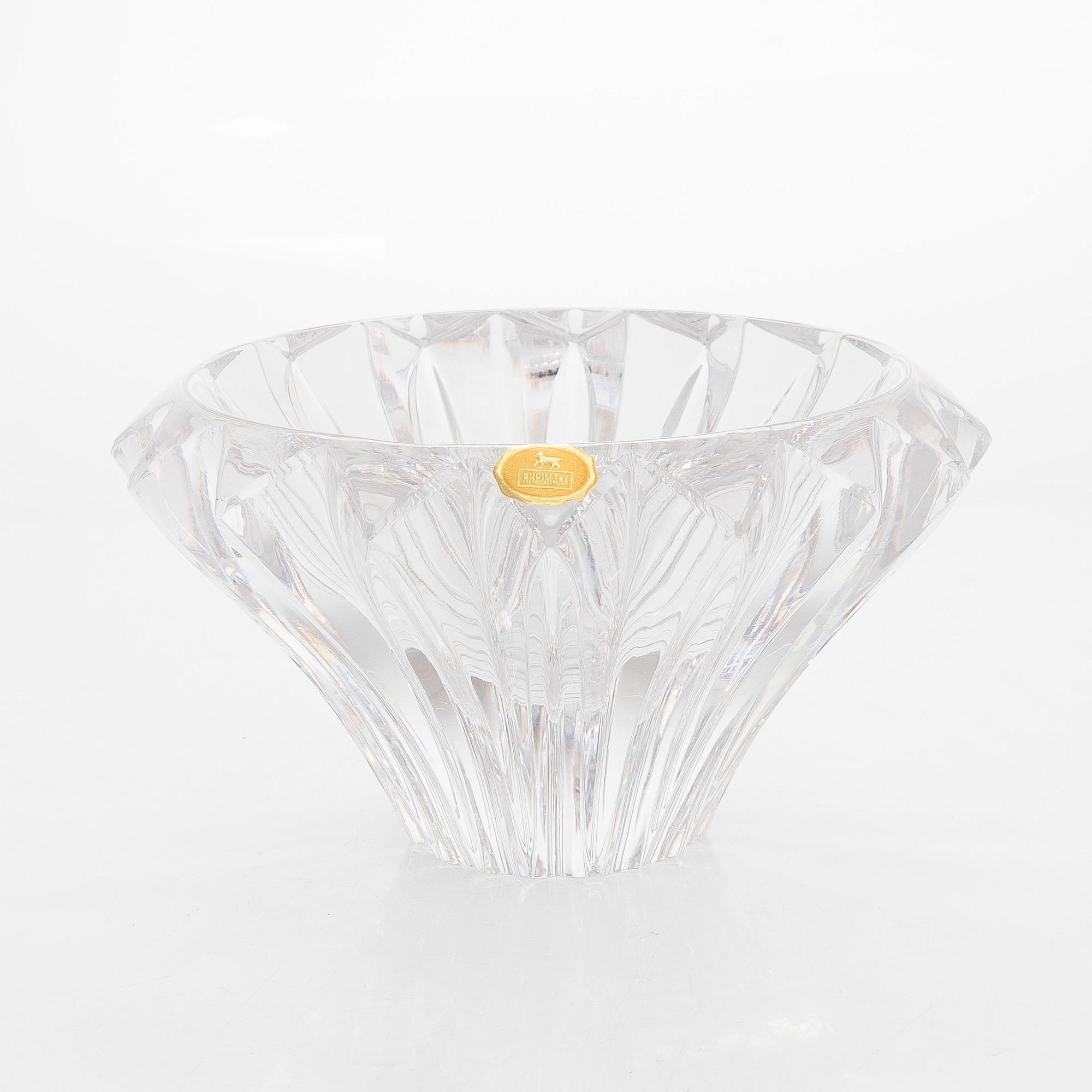 Aimo Okkolin, skål, "Kronblad", signerad Aimo Okkolin Riihimäen lasi Oy. - Bukowskis