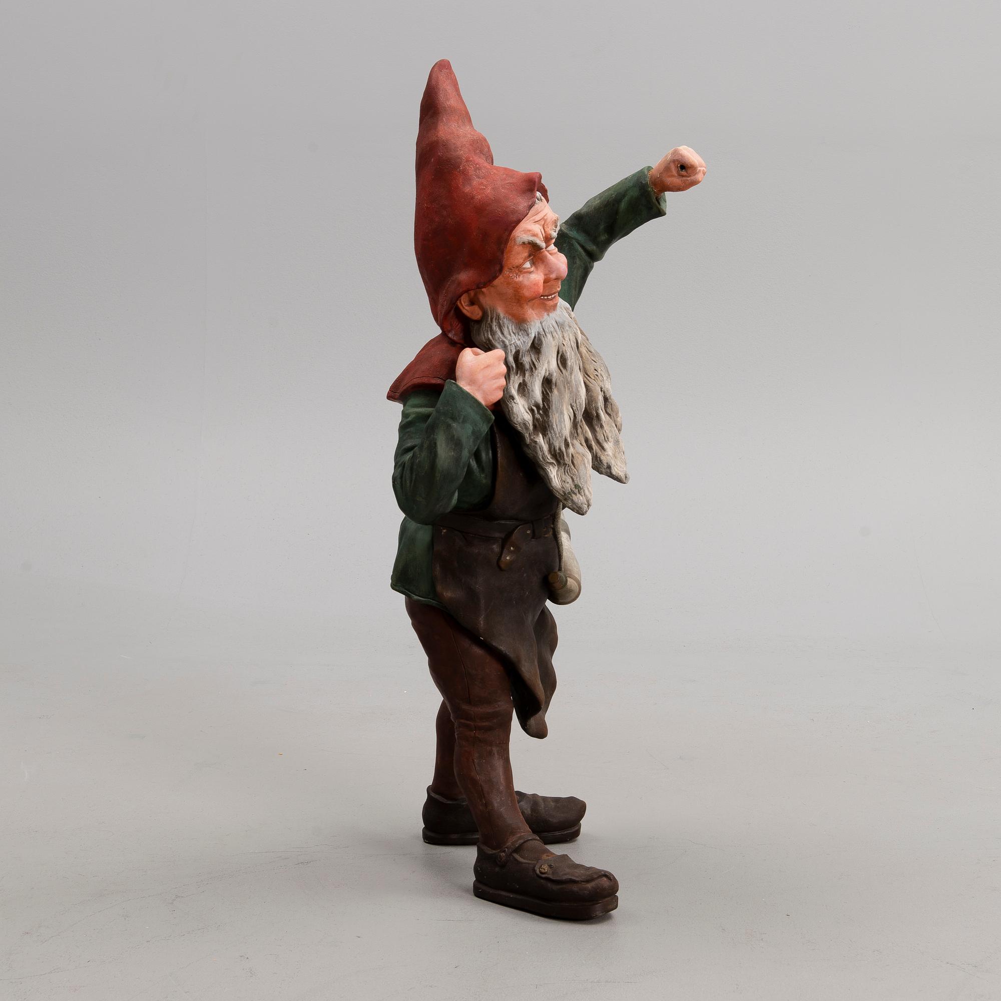 GARDEN GNOM, painted terracotta, Johann Maresch, Czechoslovakia 1920s ...