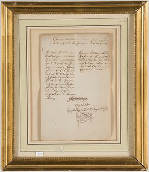 HANDWRITING / autograph, signed by King Gustav III. - Bukowskis