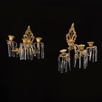 A pair of rococo style wall lights. - Bukowskis