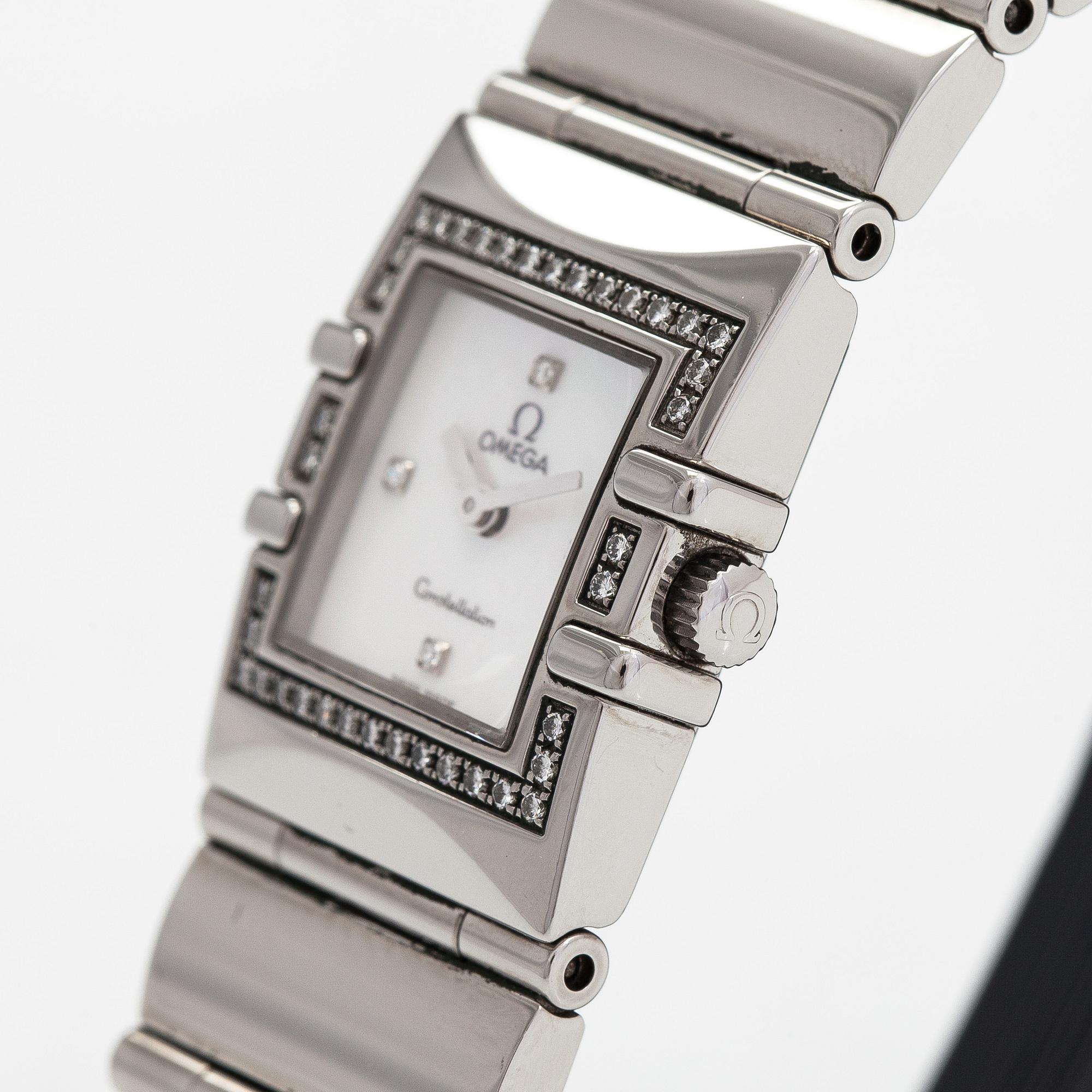 Omega, Constellation, Quadra, armbandsur, 19 x 24 mm. - Bukowskis